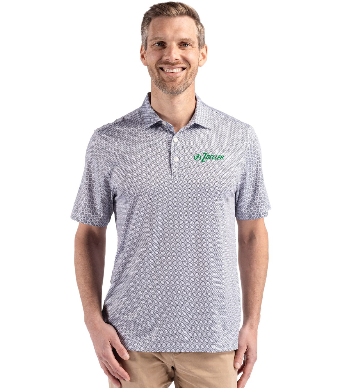 Men's Cutter & Buck Pike Eco Diamond Dot Print Recycled Polo - Zoeller ...